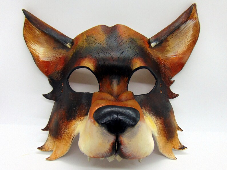 Leather Wolf Mask | Etsy