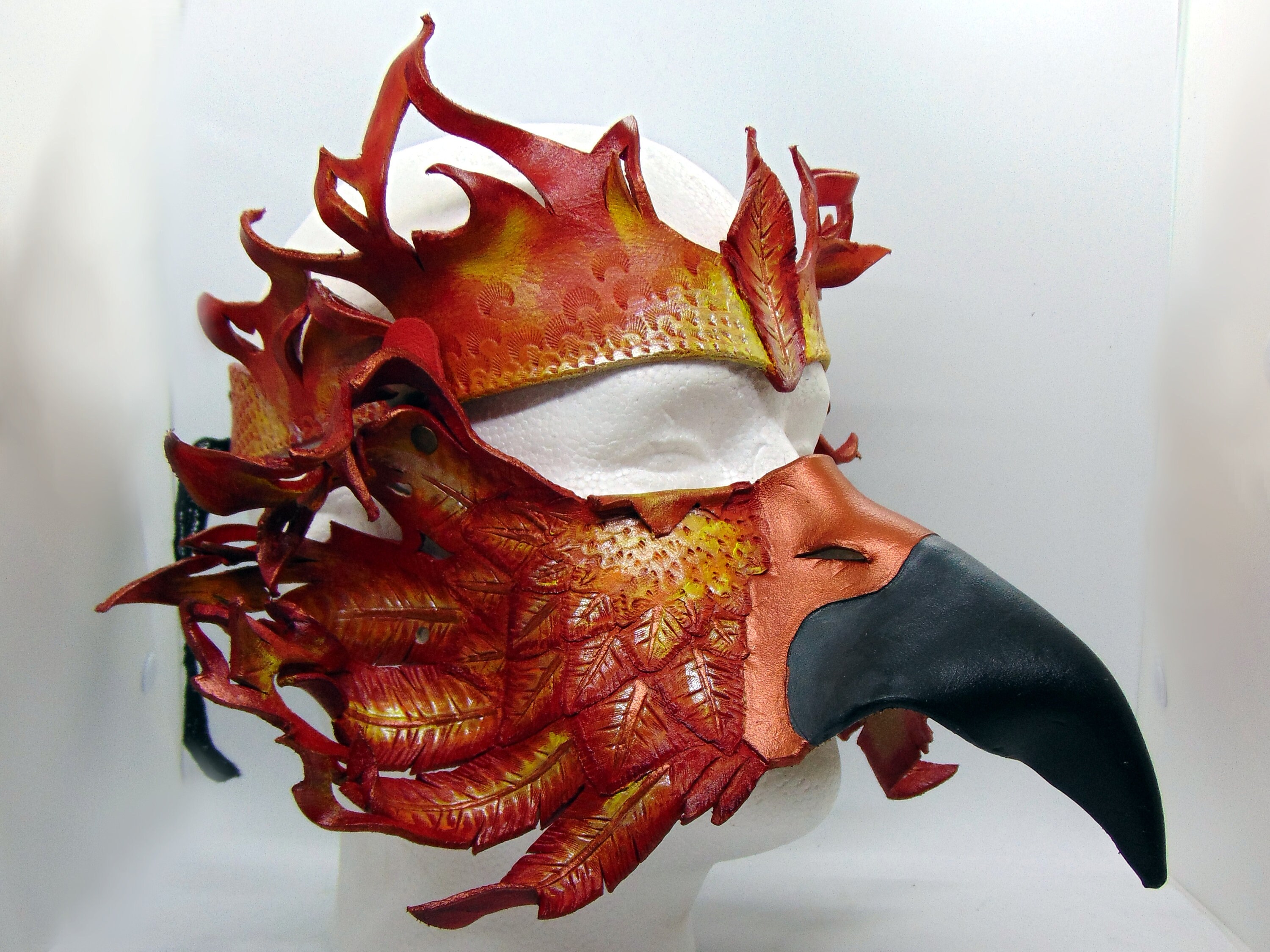 Eyeglass Compatible Leather Phoenix Mask | Etsy