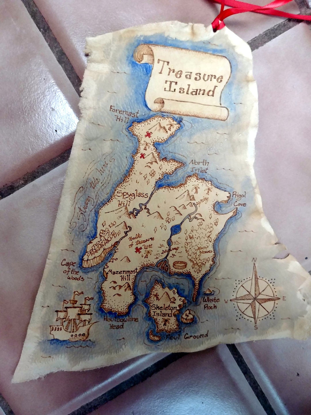Leather Treasure Island Map - Etsy