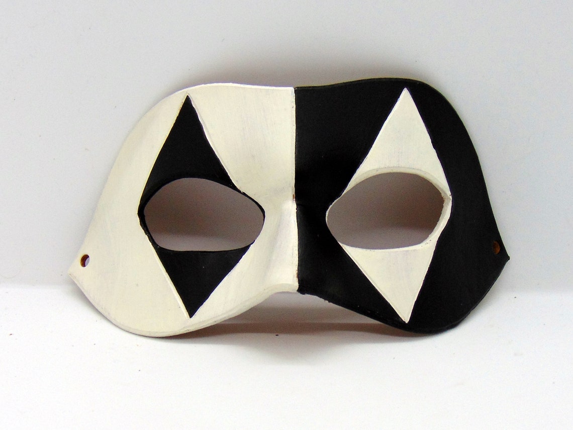 Leather Diamond Domino Mask - Etsy