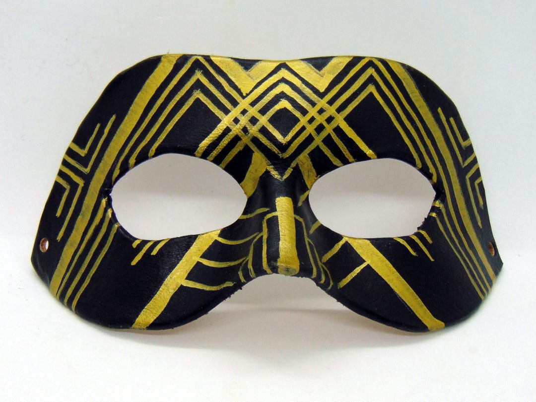 Leather Art Deco Domino Mask - Etsy