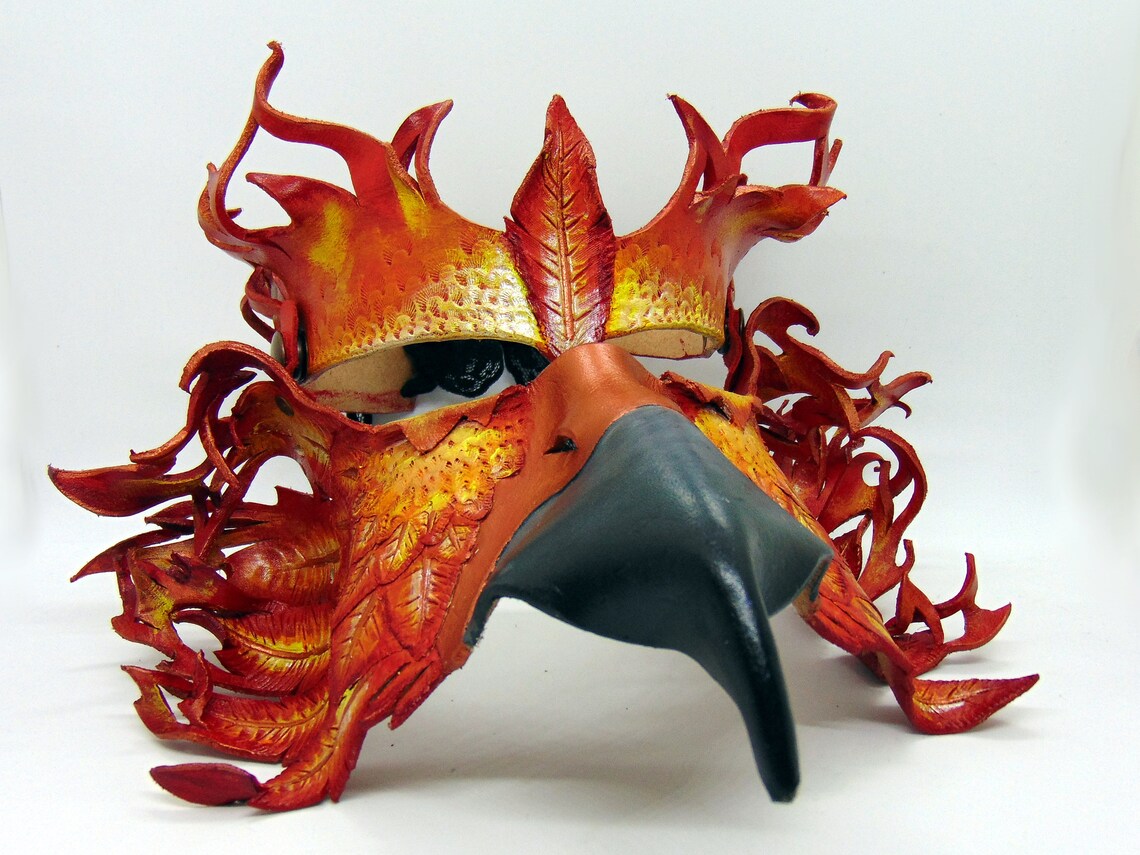 Eyeglass Compatible Leather Phoenix Mask - Etsy