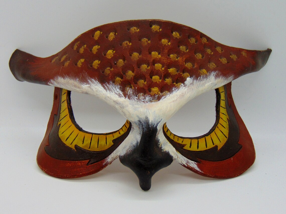 Leather Great Horned Owl Mask | Etsy