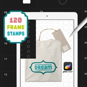 120 Frame Brushes for Procreate - Label Stamp Brushes for Procreate ...