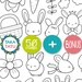 Easter Bunny Clipart Bunny Doodles Digital Stamp / Easter | Etsy