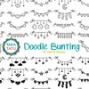 Hand Drawn Bunting Clipart Doodle Bunting Pink & Blue Chalk Scrapbook ...