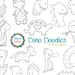 Dinosaur Digital Stamp Pack - Black and White Clipart / Dinosaur Clip ...