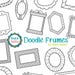 Doodle Frames Digital Stamp Pack - Black and White Clipart / Black and ...