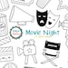 Movies Digital Stamp Movies Clipart / Movie Night / Movie - Etsy