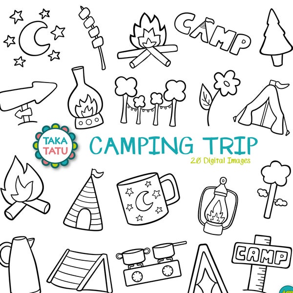 Camping Clipart - Etsy