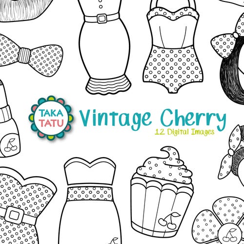 Digital Garden Digital Stamp Pack Black and White Clipart / - Etsy