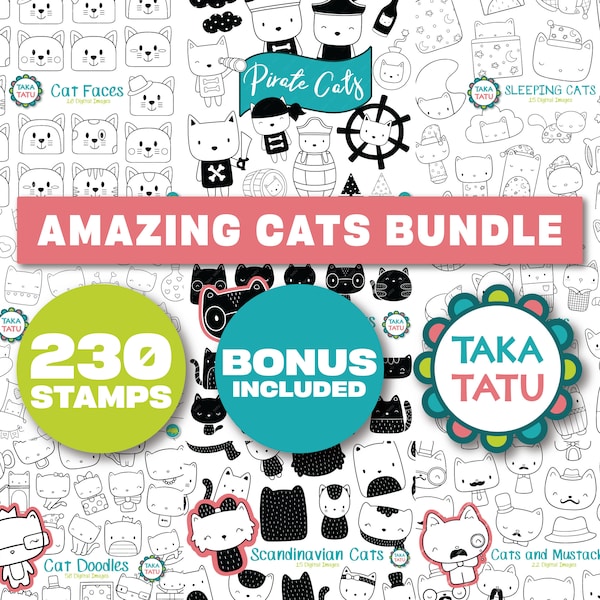 Cat Digi Stamp - Etsy