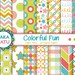 Colorful Fun Digital Paper Pack Colorful Background / - Etsy