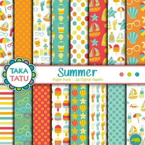 Summer Paper Pack - Summer Background / Summer Party / Summer Vacation ...