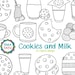 Cookies and Milk Digital Stamp - Cookies Clipart / Milk and Cookies ...