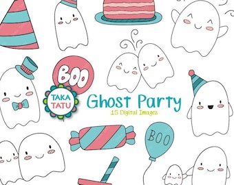 Ghost Vector Clipart Set 20 Halloween Ghost Clipart Set Instant ...