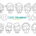 Snowman Stamp Snowman Clipart / Snowman Doodles / Cute | Etsy