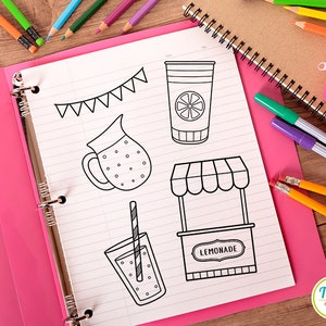 Lemonade Stand Digital Stamp - Lemonade Stamp Clipart / Lemon Clipart ...