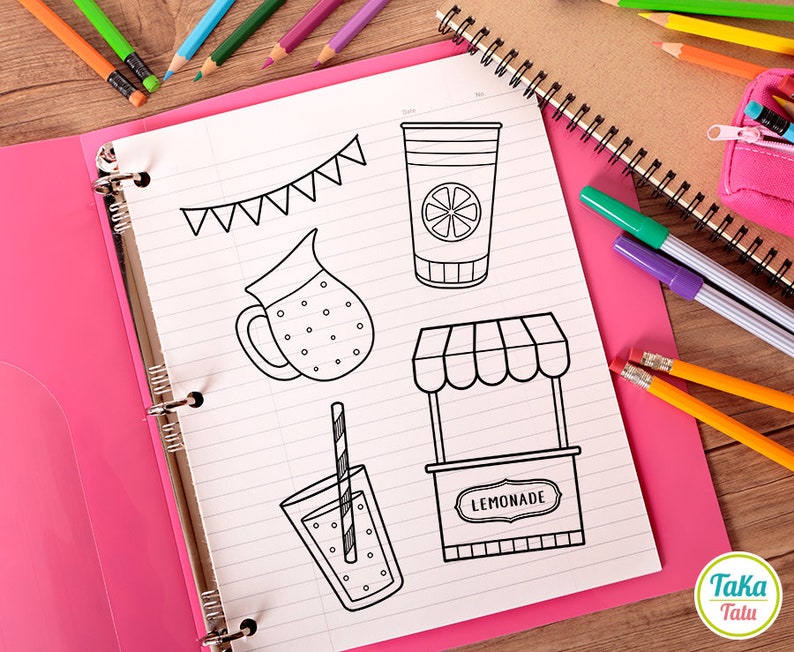 Lemonade Stand Digital Stamp Lemonade Stamp Clipart / Lemon | Etsy