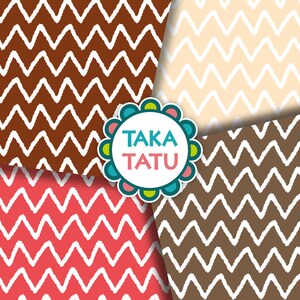 100 Hand Drawn Chevron Digital Paper Set / 100 Different Colors for ...