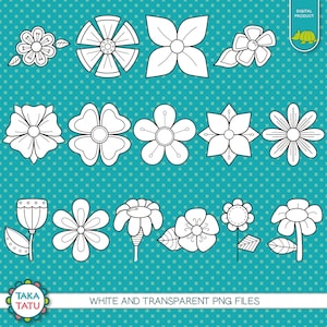 Digital Garden Digital Stamp Pack - Black and White Clipart / Flowers ...