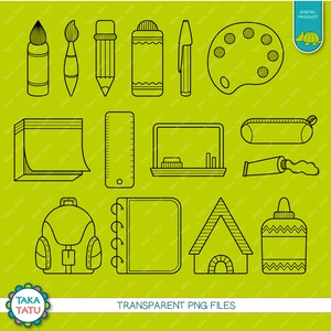 Art Supplies Clipart - Art Supply Digital Stamps / Art Teacher Clipart ...
