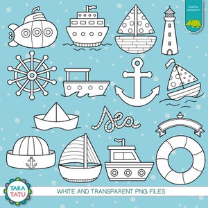 Sailing Digital Stamp - Sailing Clip Art / Boat Clipart / Marine ...
