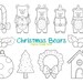 Christmas Bears Digital Stamp Pack - Christmas Clipart / Cute Bears ...