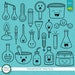 Kawaii Lab Digital Stamp - Science Lab Clipart / Science / Chemistry ...