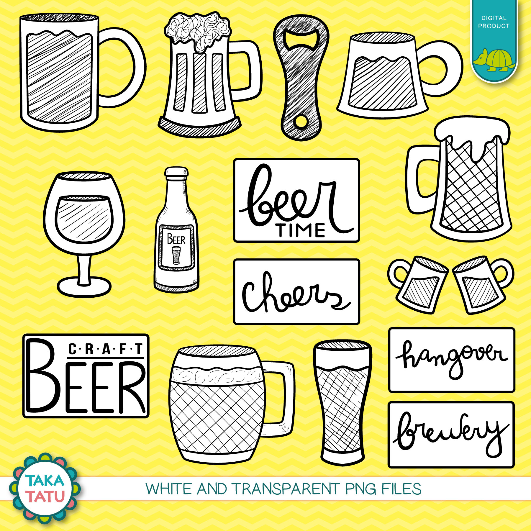 Beer Doodles Digital Stamp Beer Doodles Clip Art / Beer - Etsy