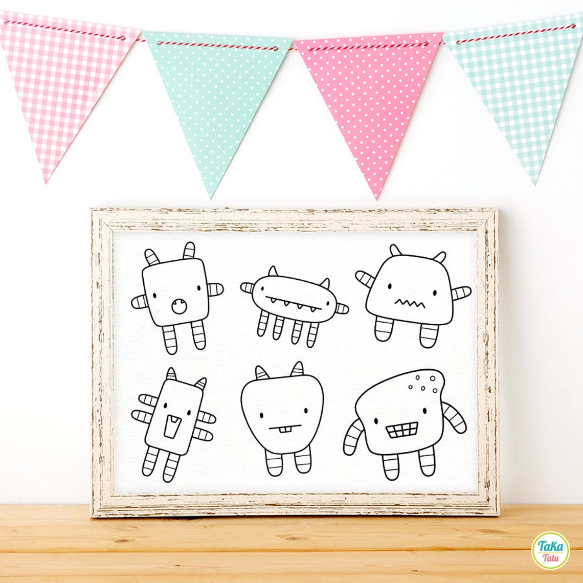 Cute Monsters Clipart - Black and White Clipart / Monster Doodles ...