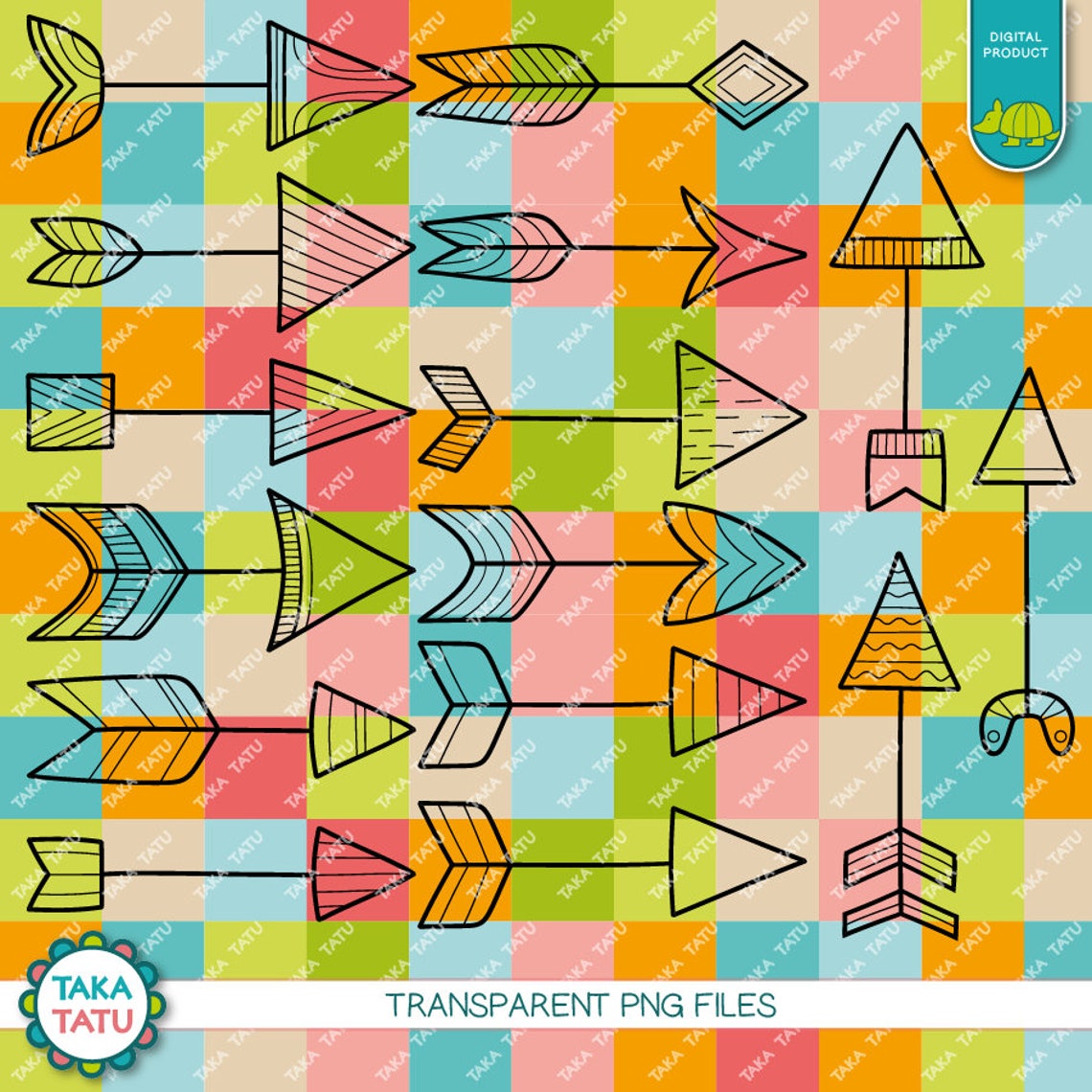 Doodle Arrows Digital Stamp - Doodle Arrows Clipart / Hand Drawn Arrows ...