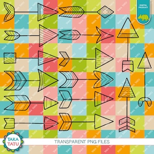 Doodle Arrows Digital Stamp - Doodle Arrows Clipart / Hand Drawn Arrows ...