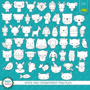 Cute Animals Clipart - Animal Doodles Digital Stamp / Cute Zoo ...