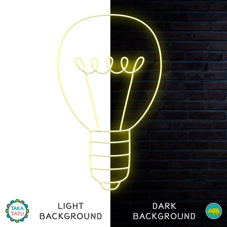 Neon Light Bulbs Clipart - Neon Lamp Clipart / Neon Light Embellishment ...