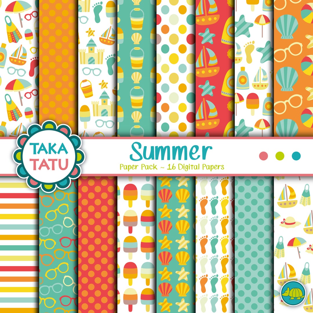 Summer Paper Pack - Summer Background / Summer Party / Summer Vacation ...