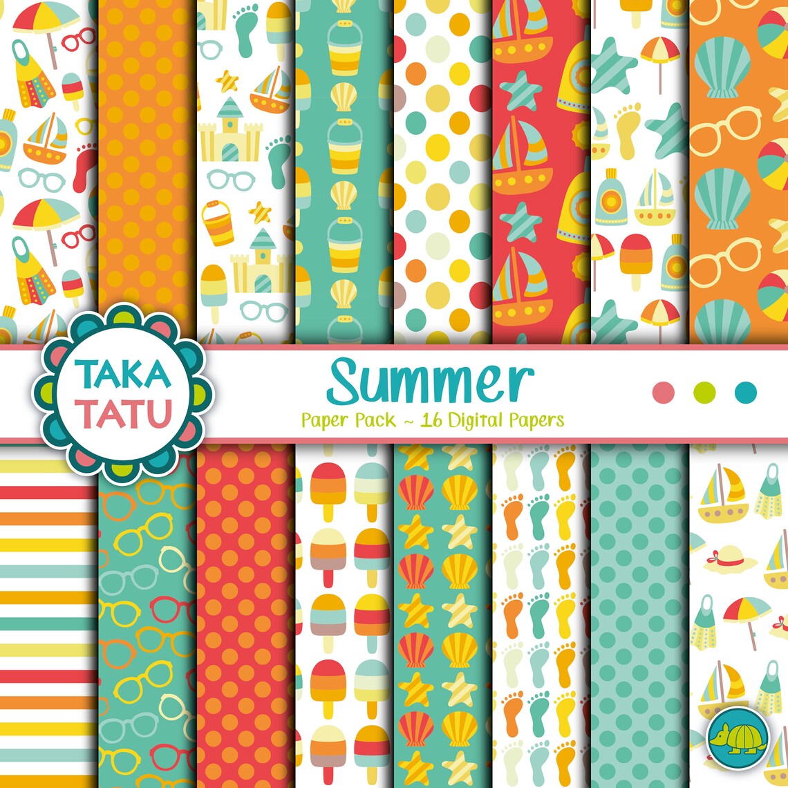 Summer Paper Pack Summer Background / Summer Party / Summer | Etsy