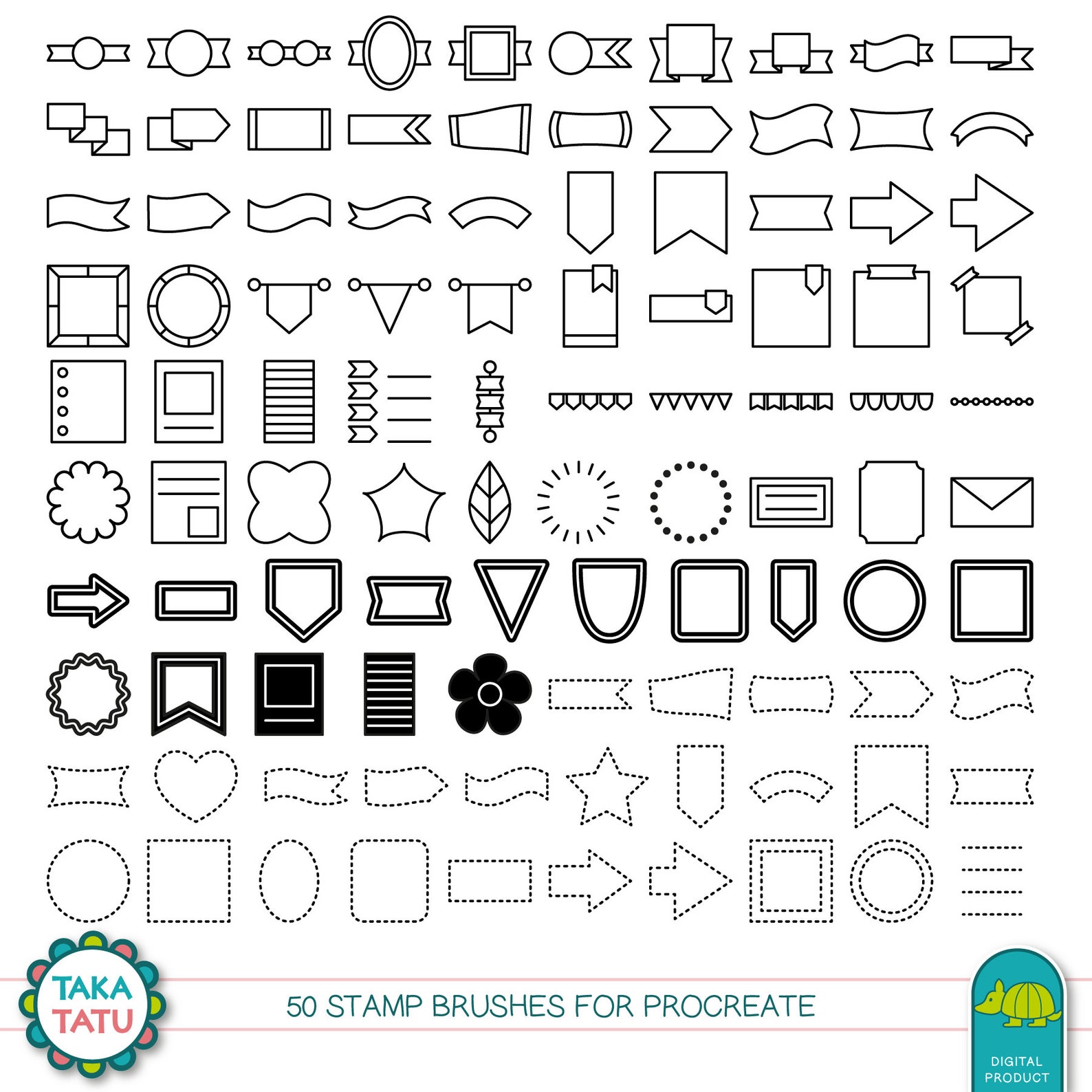 Bullet Journal Procreate Stamp Brushes / Planner Doodles for | Etsy