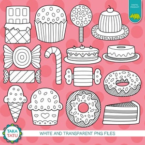 Sweet Doodles Digital Stamp Pack - Candy Clip Art / Sweets Clip Art ...