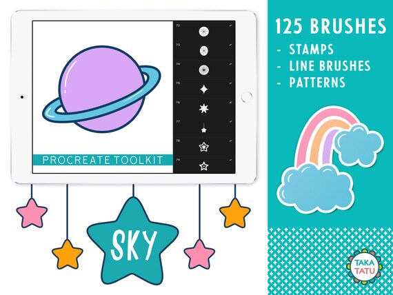 125 PROCREATE BRUSHES Sky Procreate Toolkit Pattern - Etsy
