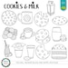 Cookies and Milk Digital Stamp - Cookies Clipart / Milk and Cookies ...