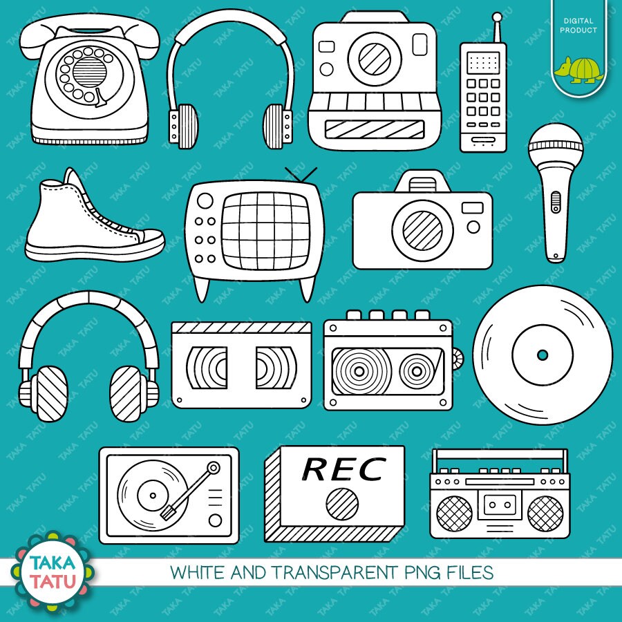 80s Fun Digital Stamp - 80s Party Clipart / Eighties Party / 80s ...