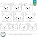 Cat Faces Digital Stamp - Cat Faces Clipart / Cat Square Face / Simple ...