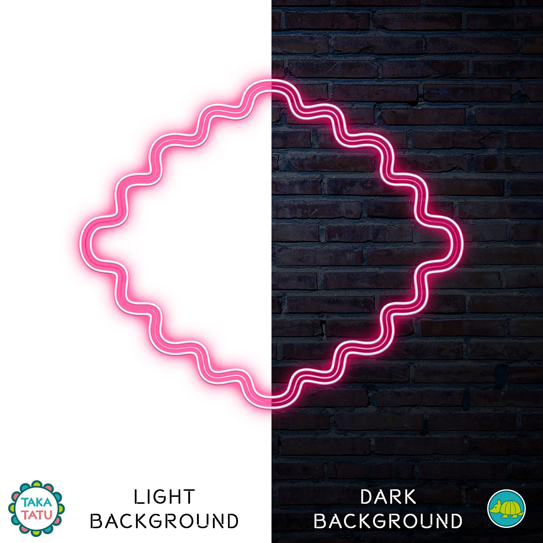 Neon Frames Digital Clipart Set Neon Clipart / Simple Frames | Etsy