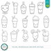 Cute Milkshake Clipart - Kawaii Milkshake / Printable Milkshake Line ...