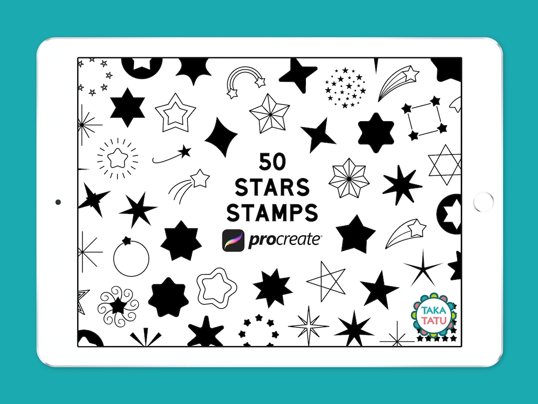 50 STAR PROCREATE STAMPS - Star Brushes for Procreate Art / Digital ...