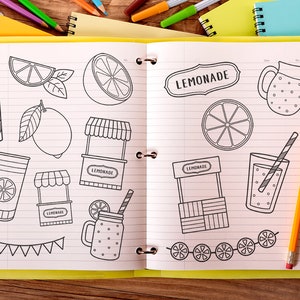 Lemonade Stand Digital Stamp - Lemonade Stamp Clipart / Lemon Clipart ...