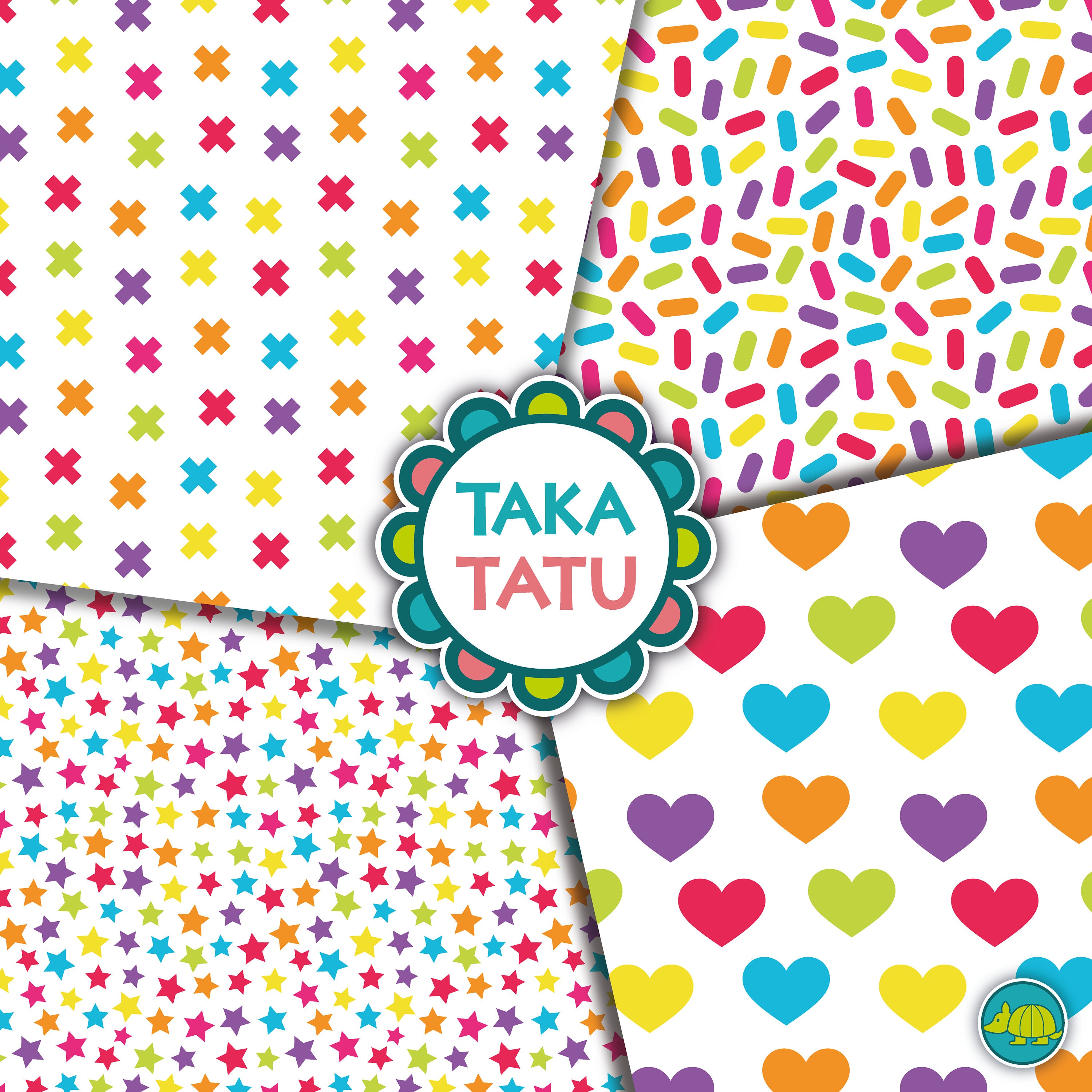 Confetti Party Digital Paper Pack - Digital Paper for Embellishment and ...