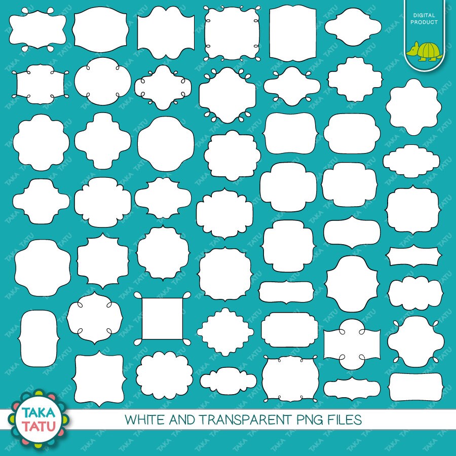 Simple Frames Clipart Frames Digital Stamp / Label Clipart / | Etsy