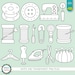 Sewing Time Digital Stamp Pack - Sewing Clipart / Fashion Clipart ...